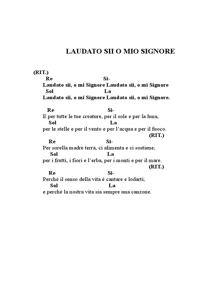 Laudato Sii o Mio Signore | PDF