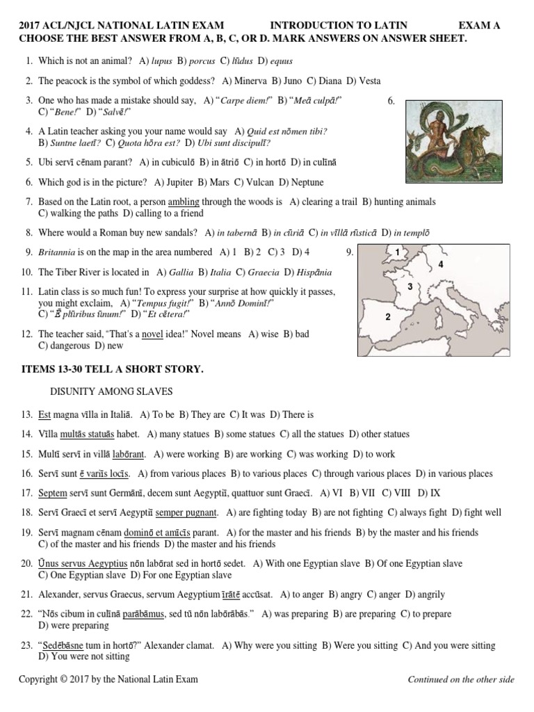 National Latin Exam 2017 | PDF | Cicero | Ancient Rome