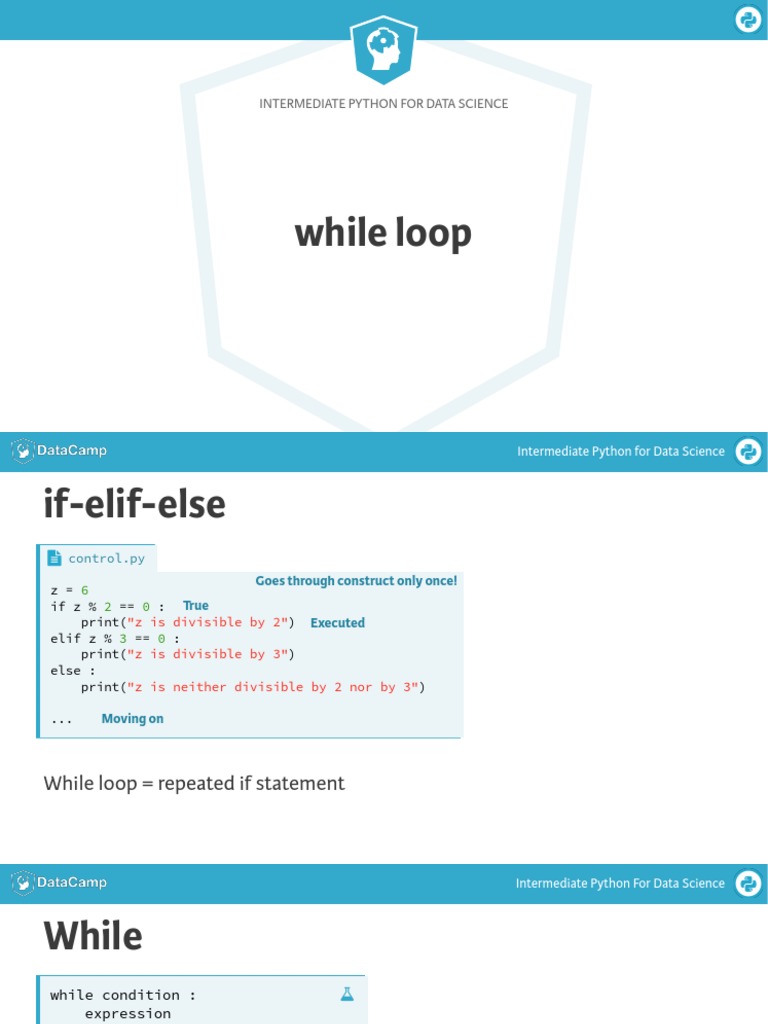 Intermediate Python Ch4 Slides | PDF | Control Flow | Python (Programming Language)