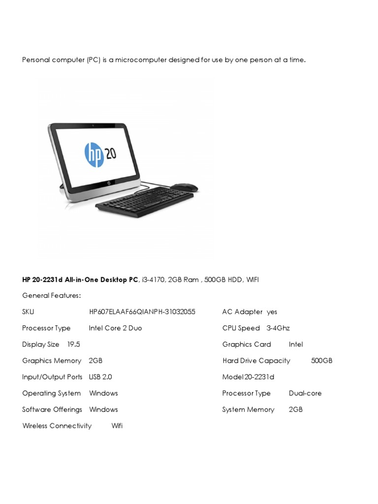 Personal Computer Example | PDF | Digital Technology | Computer Engineering