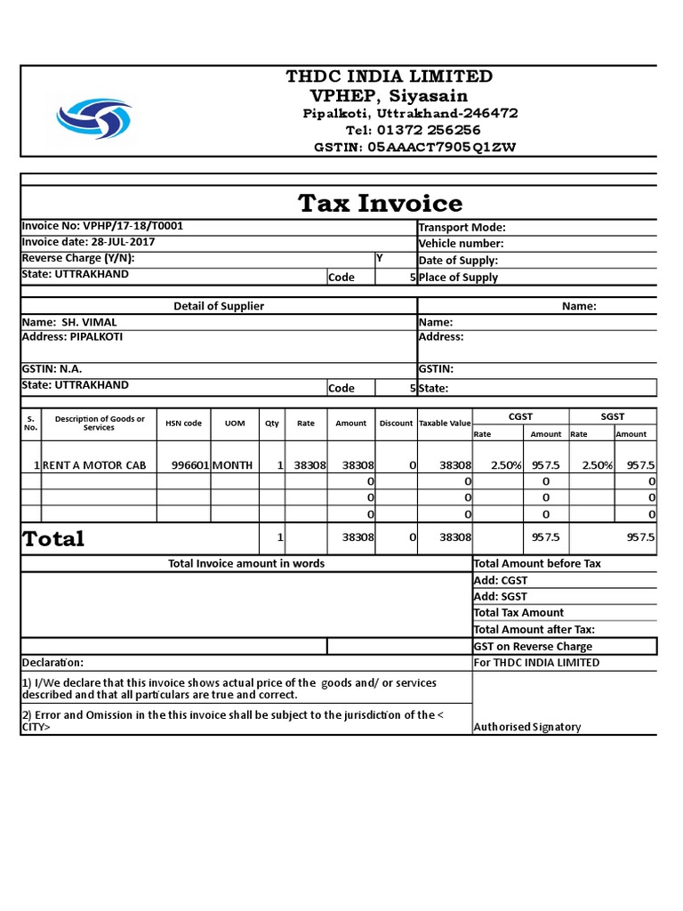Tax Invoice - Intra State | PDF | Invoice | Value Added Tax