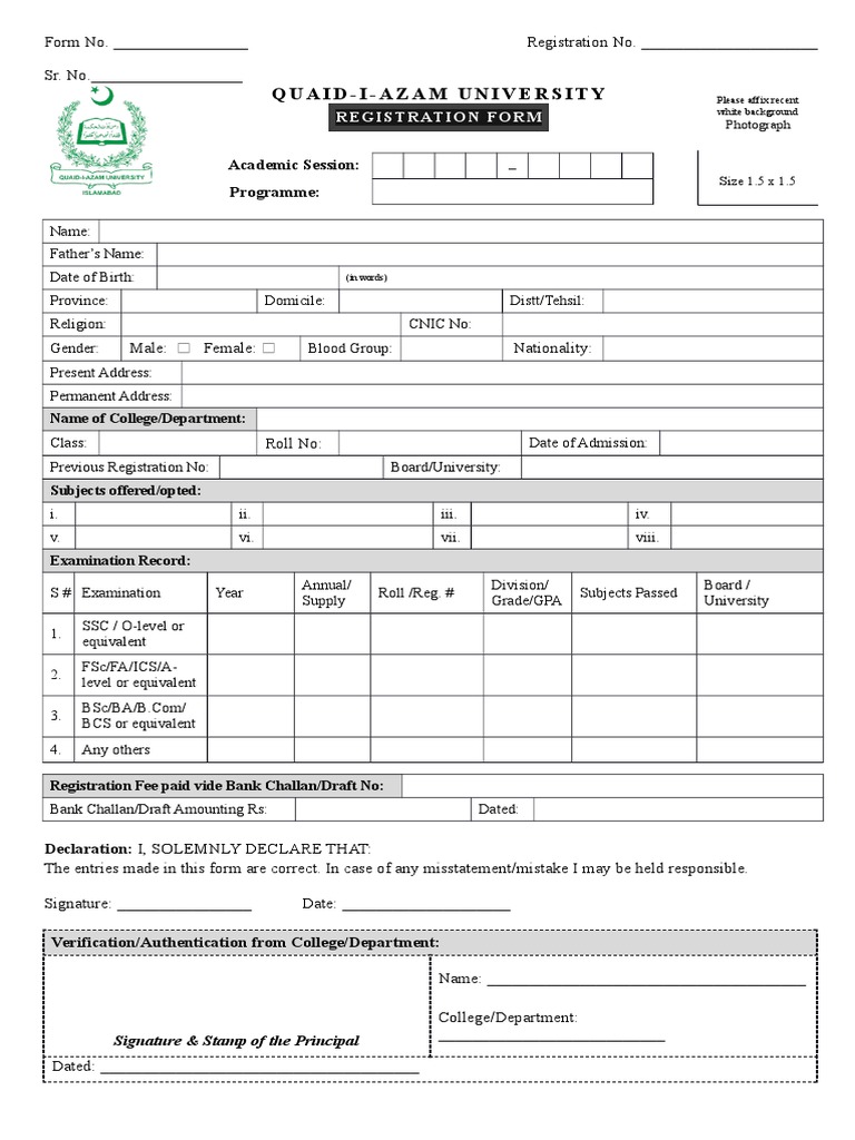 QAU Student Registration Guide | PDF | Business | Further Education