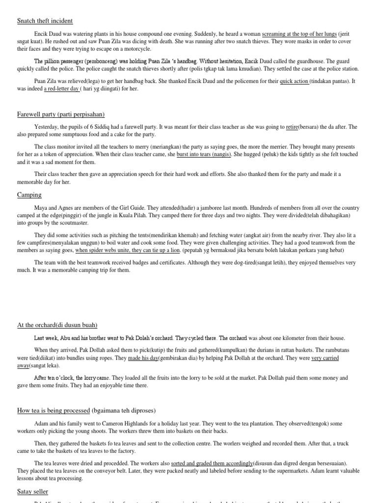 Karangan Bi Upsr | PDF | Foods