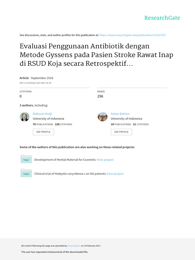 Evaluasi Penggunaan Antibiotik Dengan Metode Gysse | PDF