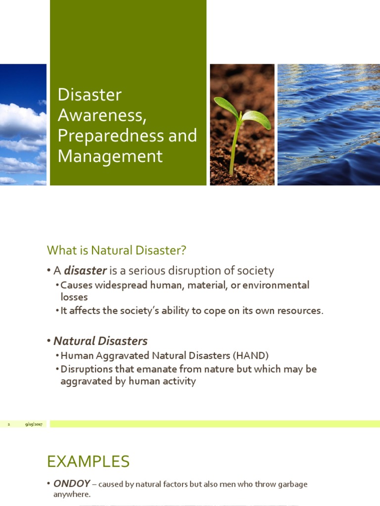 Disaster Awareness, Preparedness and Management | First Aid | Emergency ...