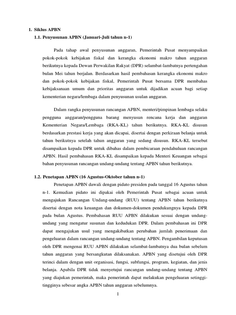 Proses Penyusunan APBN | PDF