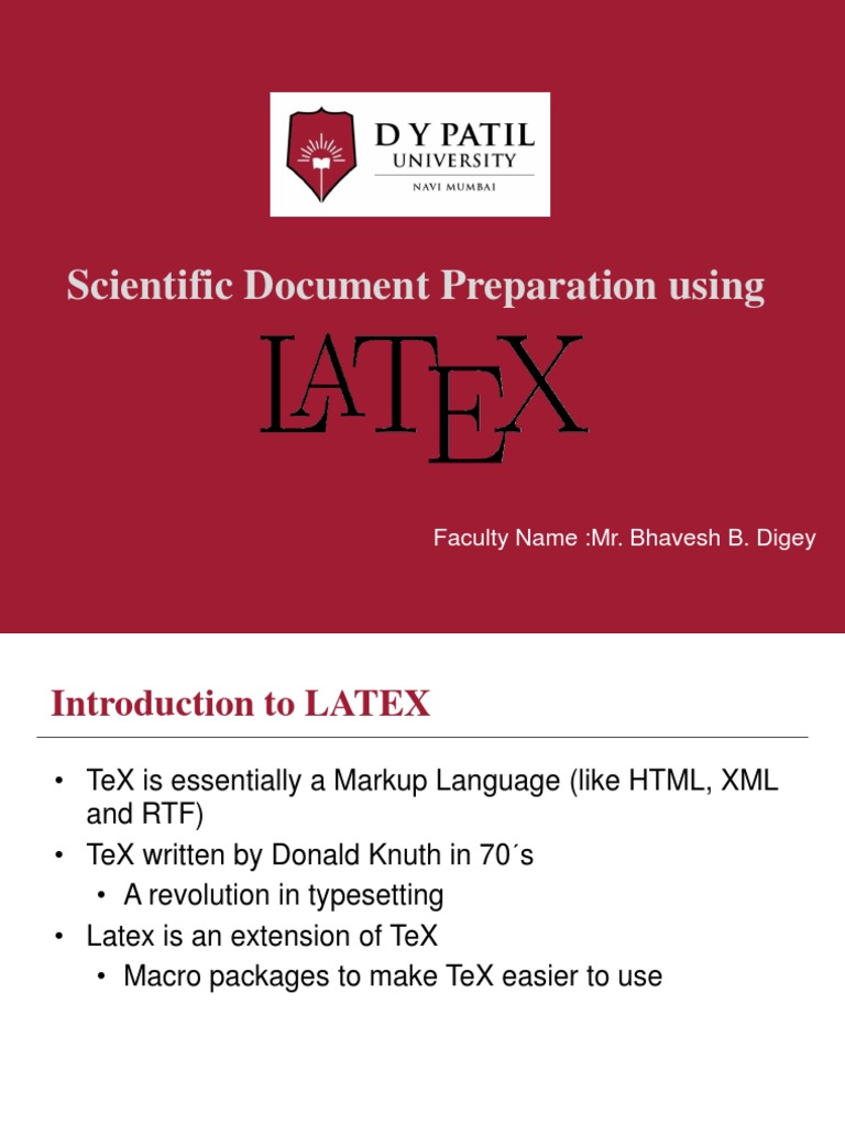 Introduction to LaTeX for Scientists | PDF | Te X | Application Software