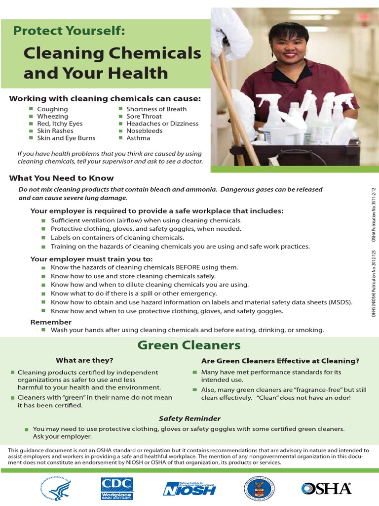 Cleaning Chemicals and Your Health: Protect Yourself | PDF | Personal ...