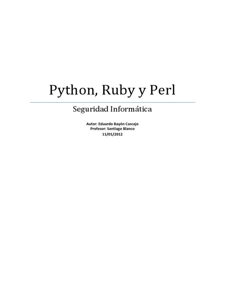 Python Ruby y Perl PDF | PDF | Perl | Ruby (lenguaje de programación)