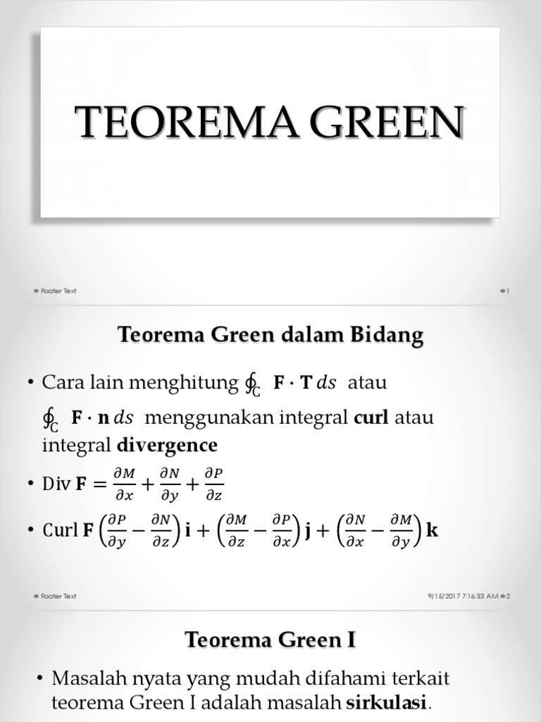 Teorema Green dalam Integral Vektor | PDF | Seni & Disiplin Bahasa ...