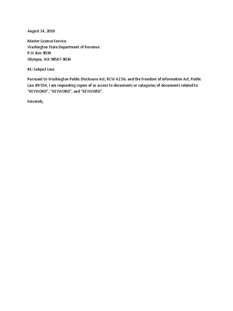 Public Records Request Sample Letter | PDF