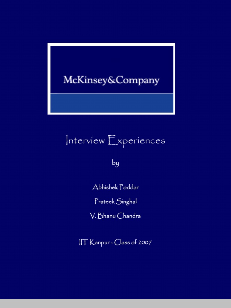 McKinsey Interview Guide | PDF | Mc Kinsey & Company | Interview