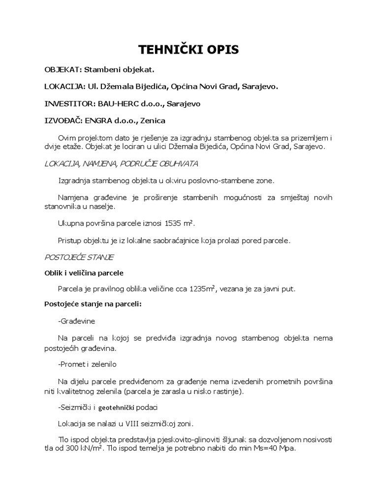 Tehnicki Opis | PDF