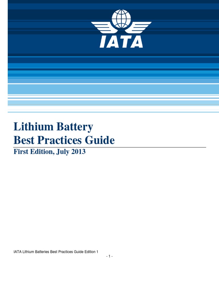 IATA Lithium Battery Best Practices Guide | PDF | Dangerous Goods ...