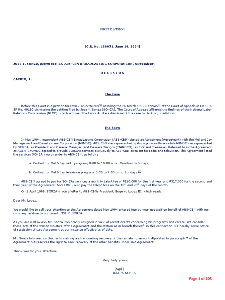 Labor Cases | PDF | Independent Contractor | Employment