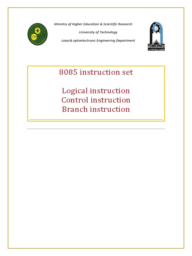 8085 Instruction Set Guide | PDF | Electronics | Computing