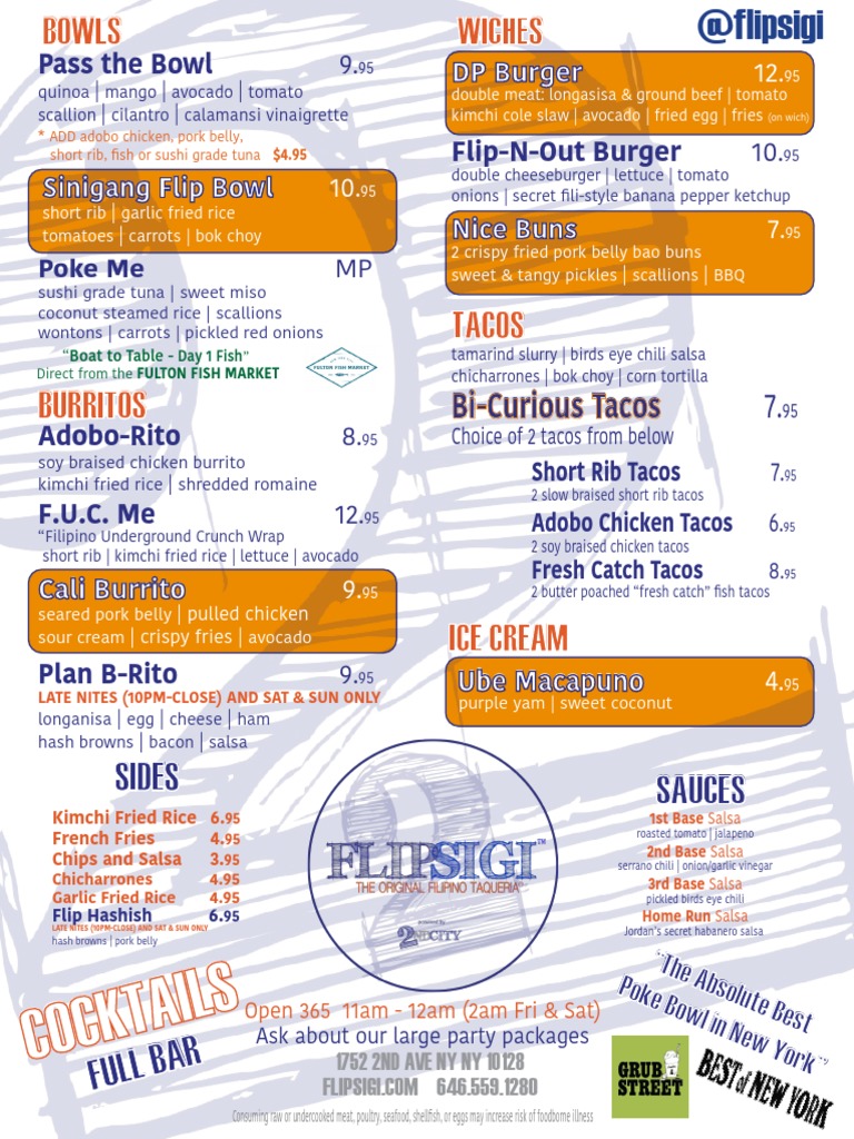 Flip Sigi - UES Menu | PDF | Salsa (Sauce) | Taco