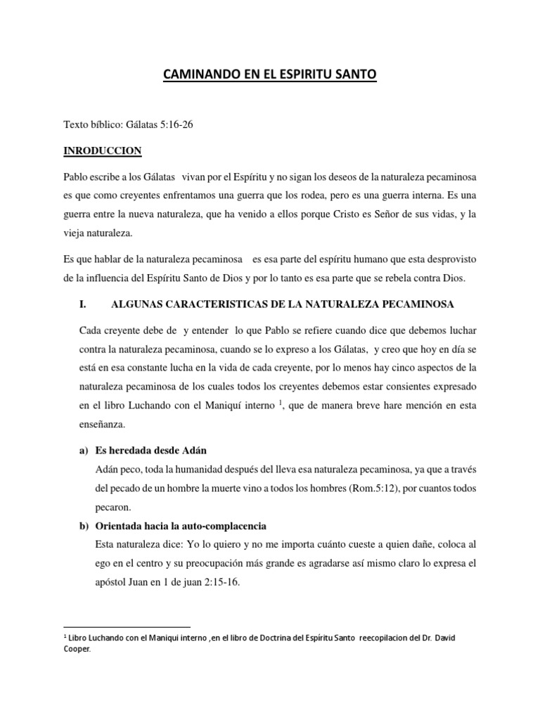 Caminando en El Espiritu Santo Ense (Anza | PDF | Pecado | espíritu Santo
