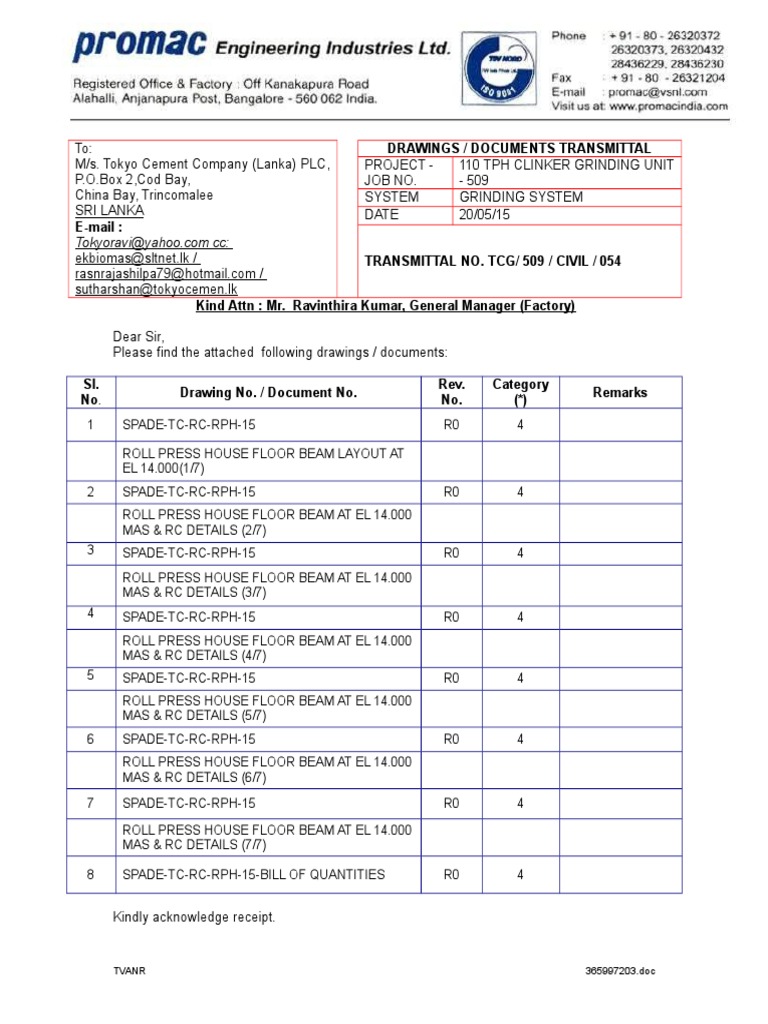 DRAWING TRANSMITTAL TITLE | PDF | Business