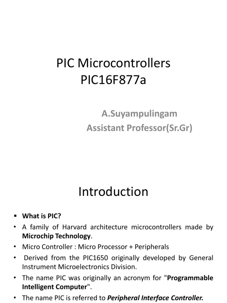 PIC Microcontrollers | PDF | Pic Microcontroller | Microcontroller