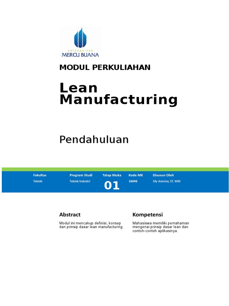 Prinsip Dasar Lean Manufacturing | PDF