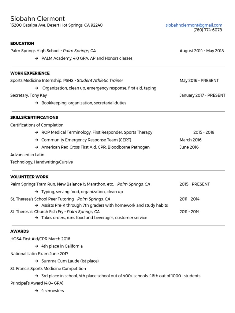 Siobahn Clermont's Resume Overview | PDF