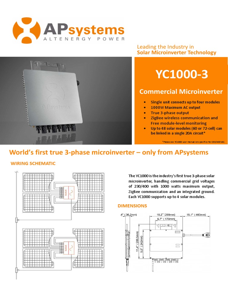 Aps Yc500 | PDF | Power Inverter | Solar Panel
