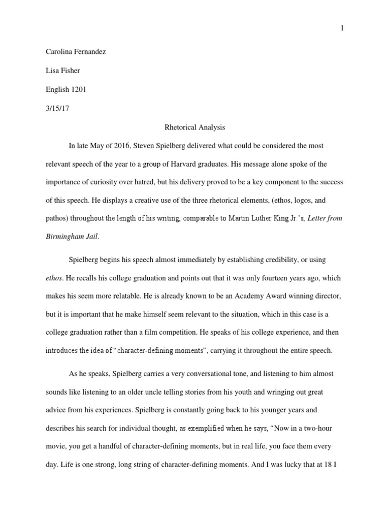 Rhetorical Analysis | Download Free PDF | Public Speaking | The Gospel