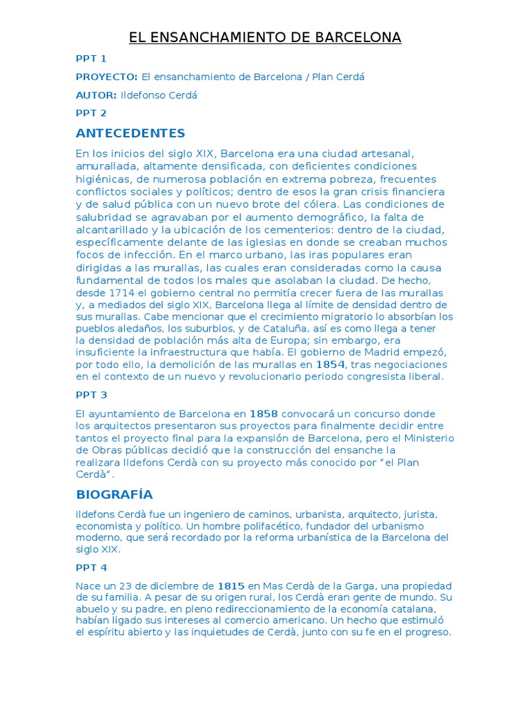 Plan Cerdà: Ensanche de Barcelona | PDF | Calle | Barcelona