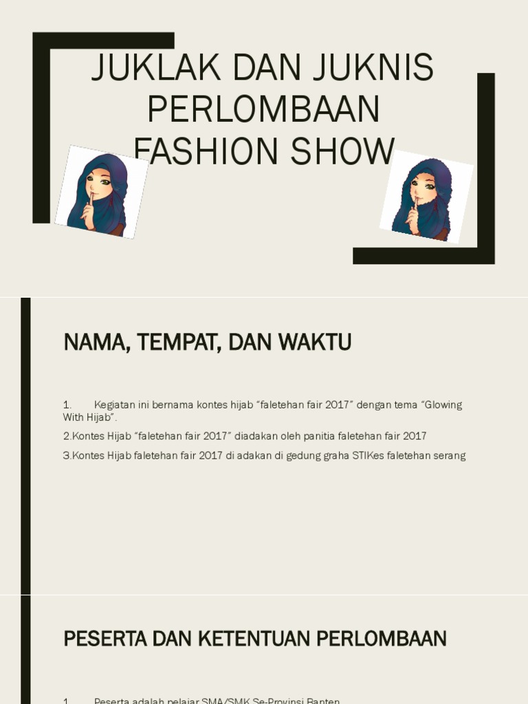 Juklak Dan Juknis Perlombaan Fashion Show | PDF