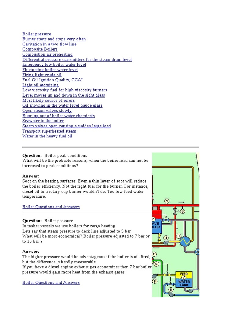 Boiler Question and Answers | PDF | Fuel Oil | Boiler