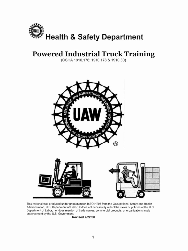 Power Industrial Trucks | PDF | Occupational Safety And Health ...