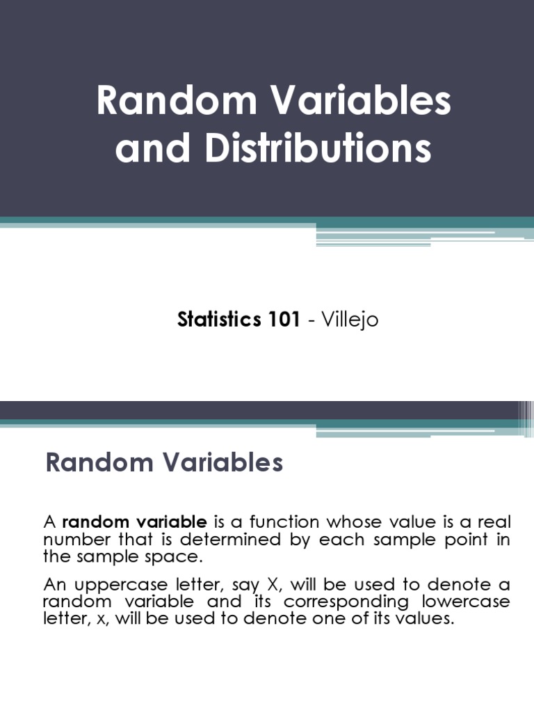 Lecture 13 - Random Variables | PDF | Probability Distribution | Random Variable