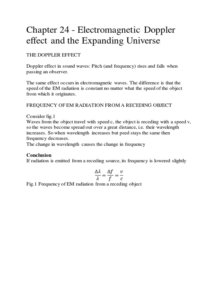Chapter 24 - Electromagnetic Doppler Effect and The Expanding Universe ...