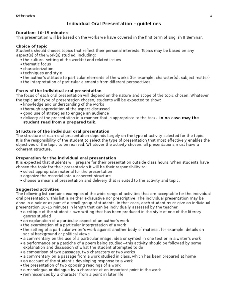 IOP Instructions | PDF | Essays | Cognition