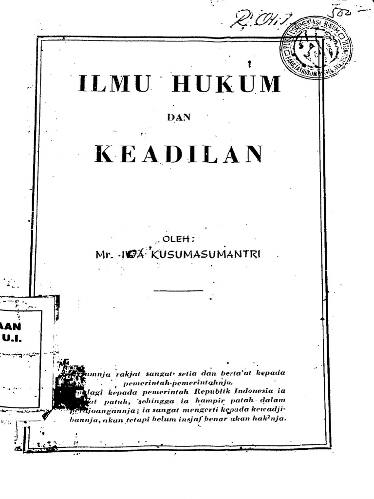 Iwa Kusumasumantri - Ilmu Hukum Dan Keadilan | PDF