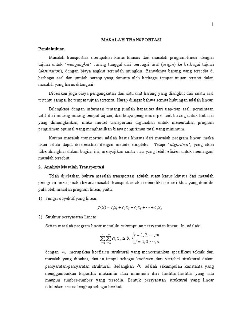 Program Linear-Masalah Transportasi | PDF