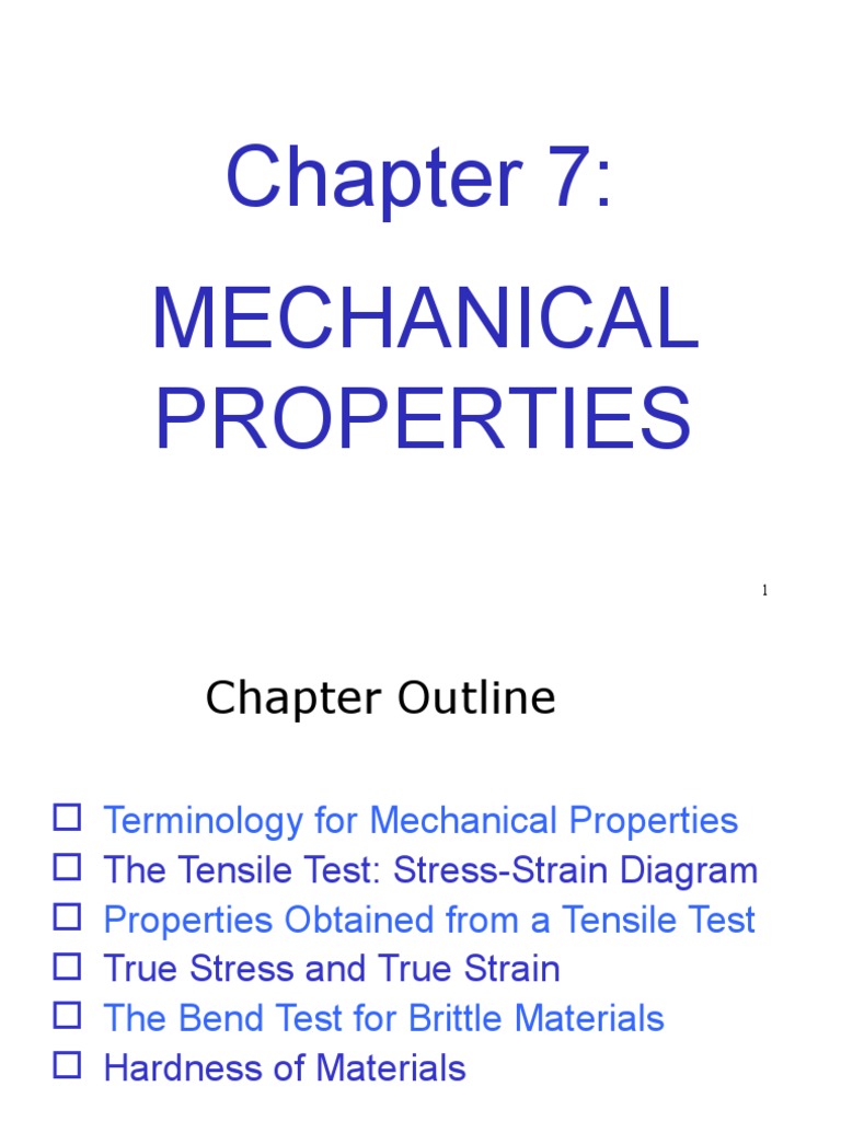 BAB 7. Mechanical Properties | PDF | Deformation (Engineering ...
