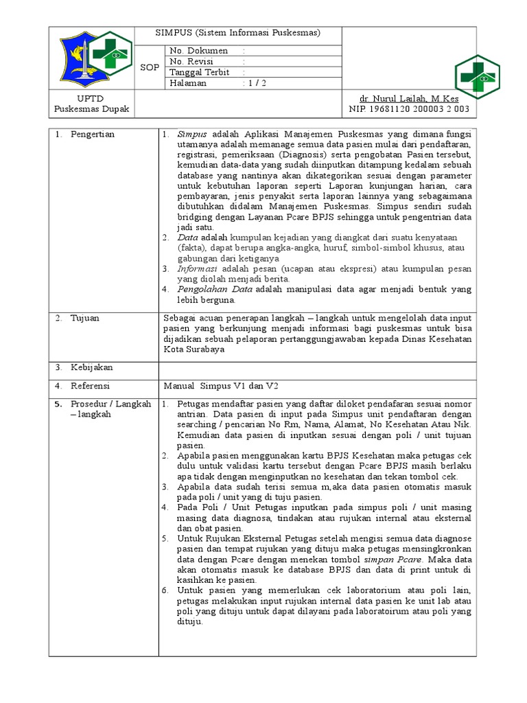 2.3.17 Ep 2 Sop Simpus | PDF