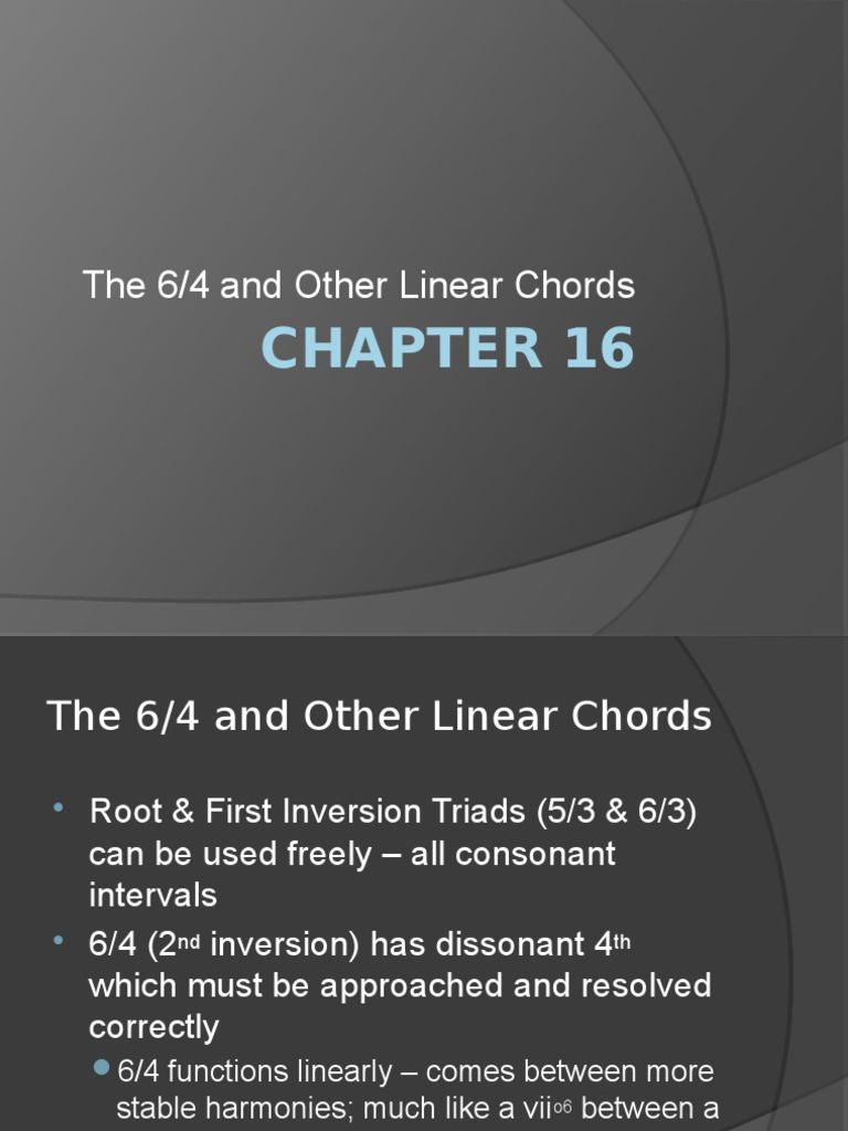 Chapter 16 Linear 6-4 Chords | PDF | Chord (Music) | Harmony