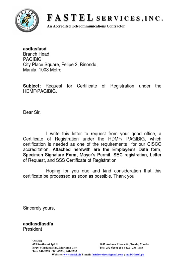 Letter of Request | PDF