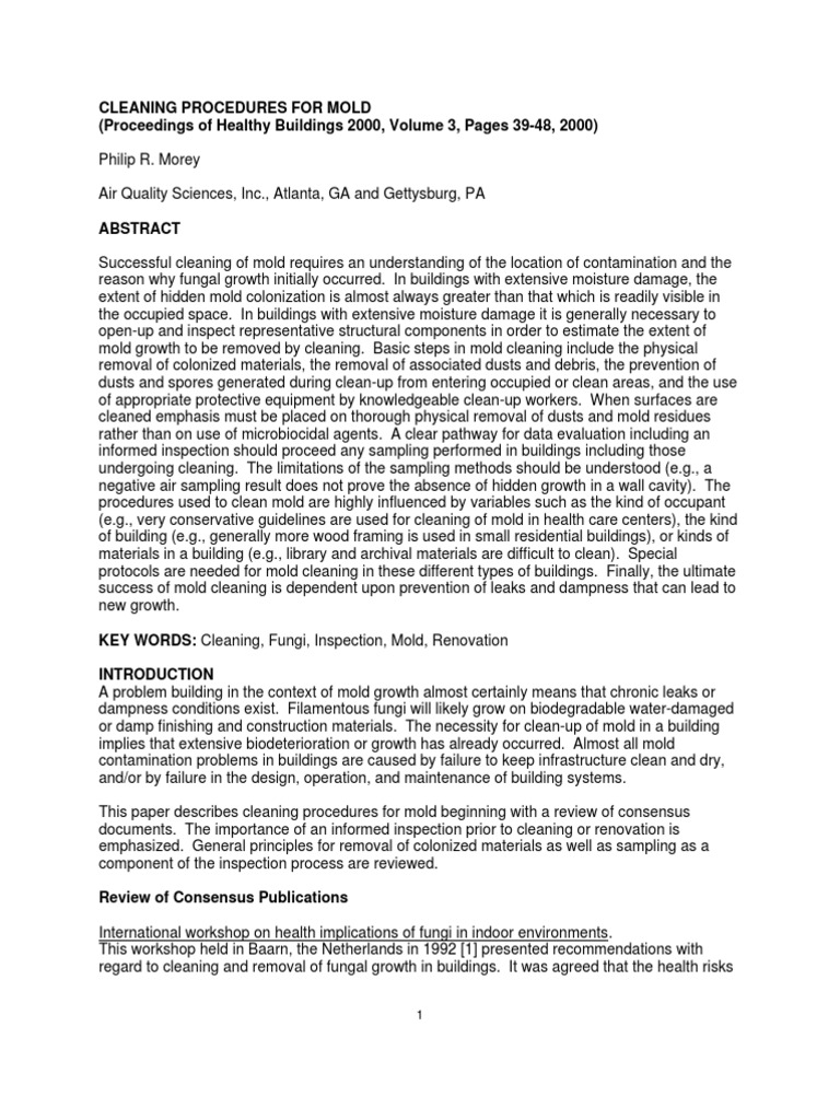 Mold Cleaning Procedures and Guidelines | PDF | Mold | Fungus