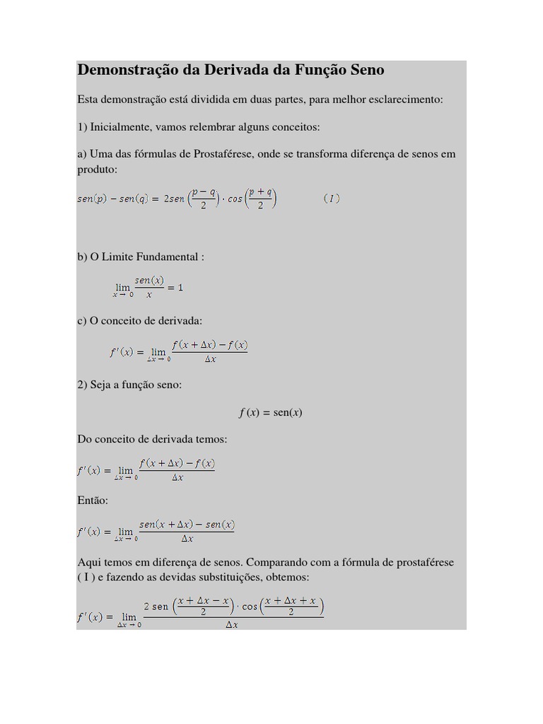 Derivadas de Funções Trigonométricas e Exponenciais | PDF | Logaritmo ...