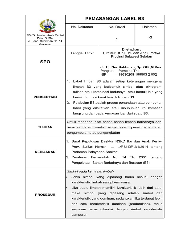Pemasangan Label b3 | PDF
