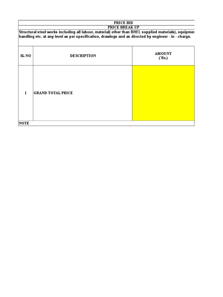 Excel Sheet For Price Calculation | PDF | Metal Fabrication ...