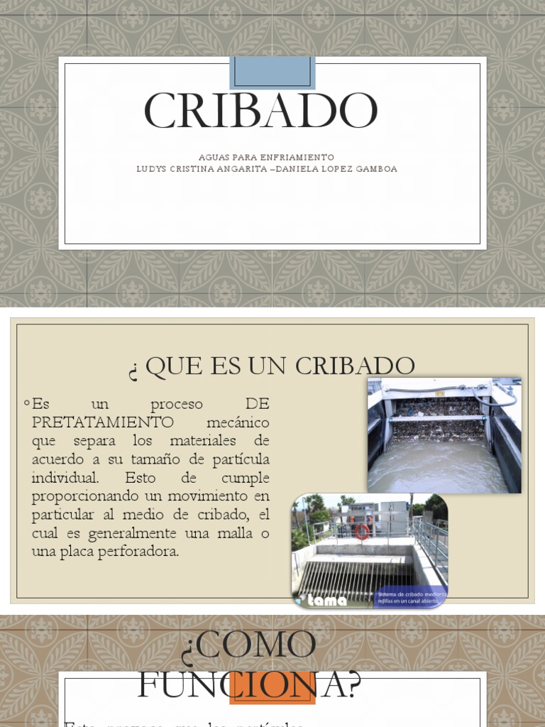 Cribado en Tratamiento de Aguas | PDF | Cocina, comidas y vino