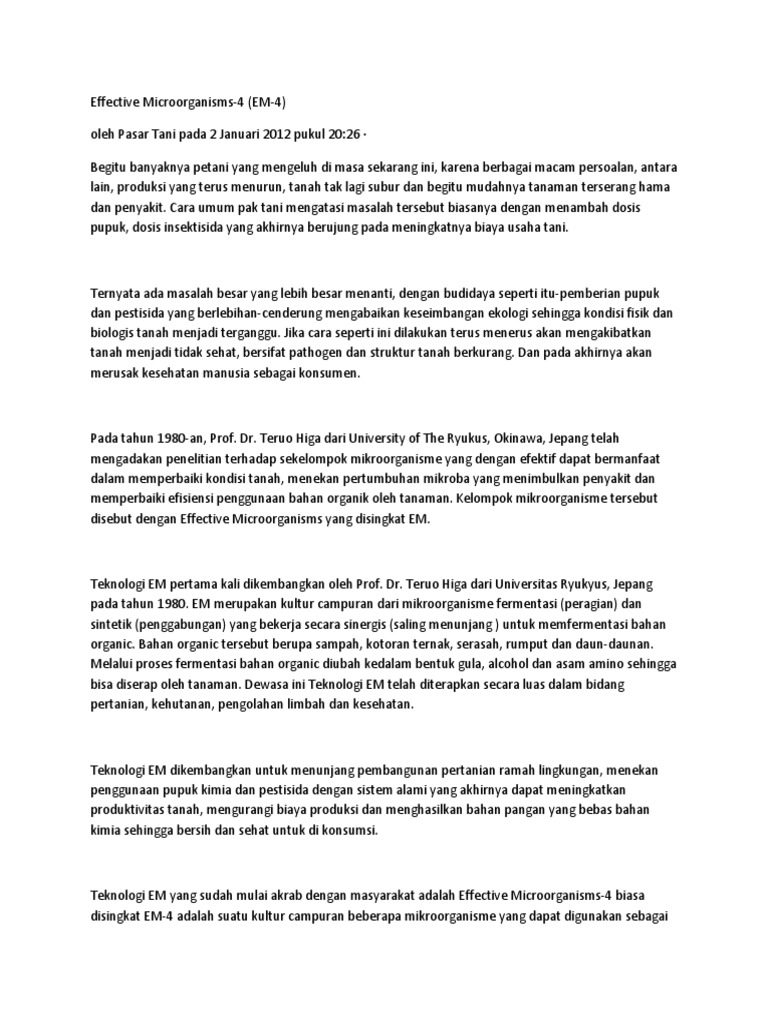 Effective Microorganisms | PDF