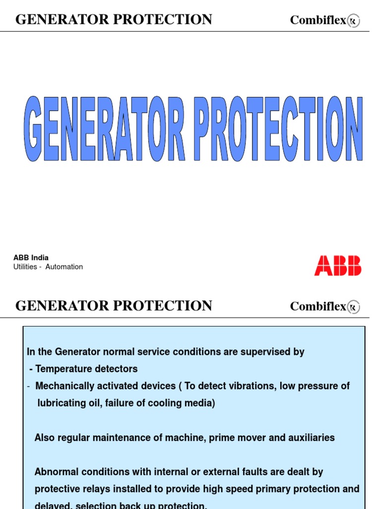 GEN PROTN Combiflex | PDF | Relay | Electric Generator