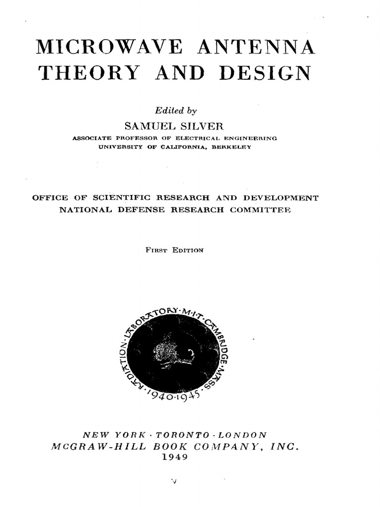 MIT Radiation Lab Series V12 Microwave Antenna Theory and Design | PDF ...