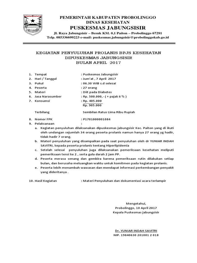 Notulen Kegiatan Penyuluhan Prolanis Bpjs Kesehatan | PDF